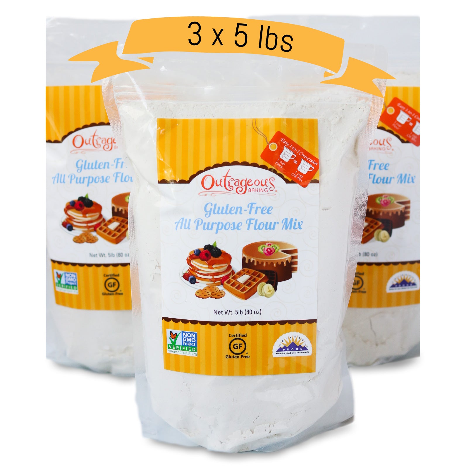 All Purpose Baking Flour Mix (Bulk - Three 5lb bags) | Outrageous Baking